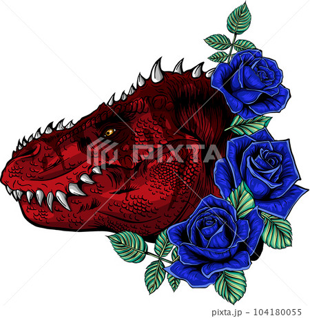 Dinosaurus tyrannosaurus rex head. Dinosaur and...のイラスト素材 [104180055] - PIXTA