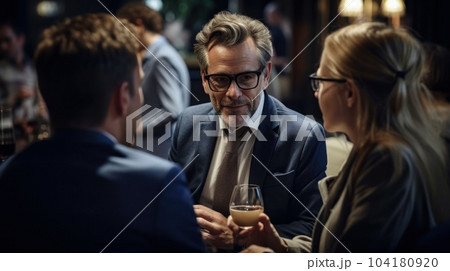 Diverse people mingling at an event talking...のイラスト素材 [104180920] - PIXTA