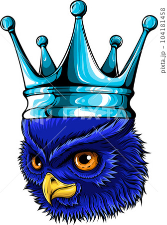 vector illustration of owl Crown mascot designのイラスト素材 [104181458] - PIXTA