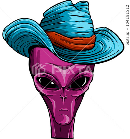 vector illustration of alien head cowboy designのイラスト素材 [104181512] - PIXTA