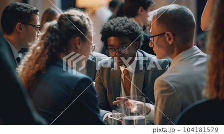 Diverse people mingling at an event talking...のイラスト素材 [104181579] - PIXTA