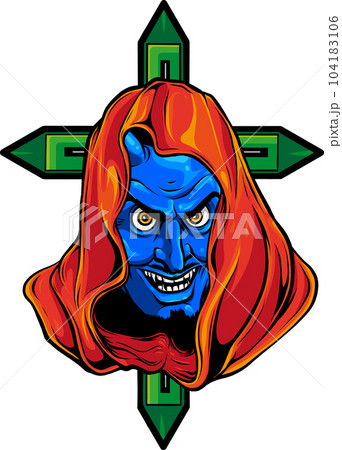 vector illustration of hooded devil head with...のイラスト素材 [104183106] - PIXTA