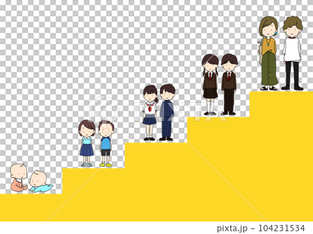 children growing up step by step - Stock Illustration [104231534] - PIXTA