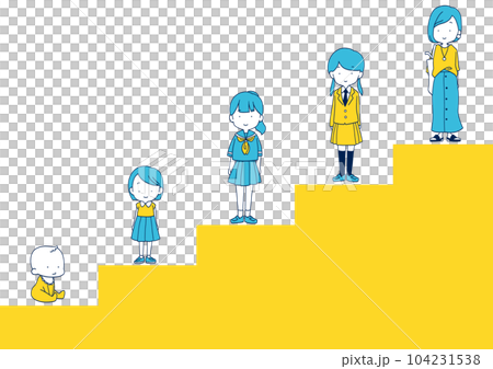 children growing up step by step - Stock Illustration [104231538] - PIXTA