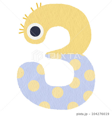 Cute monster number 3のイラスト素材 [104276019] - PIXTA