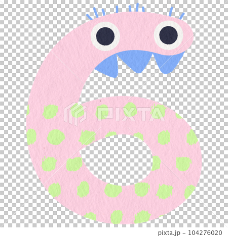 Cute monster number 6のイラスト素材 [104276020] - PIXTA