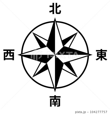 方位記号のアイコン、日本語で東西南北のイラスト素材 [104277757] - PIXTA