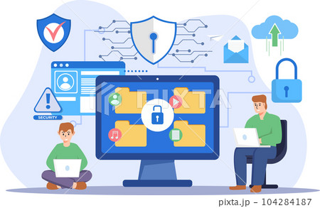 Digital data protection design illustration....のイラスト素材 [104284187] - PIXTA