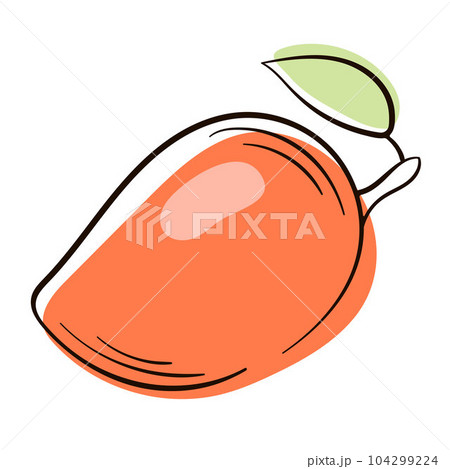 Mango line art. Mango fruit logo vector...のイラスト素材 [104299224] - PIXTA