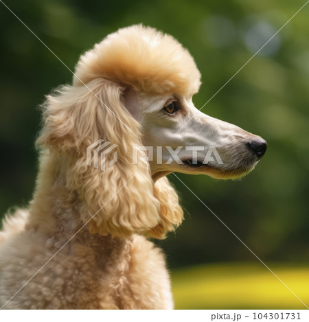 Profile portrait of a purebred Poodle dog in...のイラスト素材 [104301731] - PIXTA