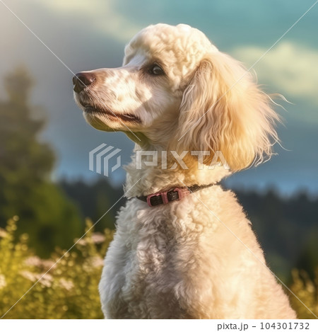 Profile portrait of a purebred Poodle dog in...のイラスト素材 [104301732] - PIXTA