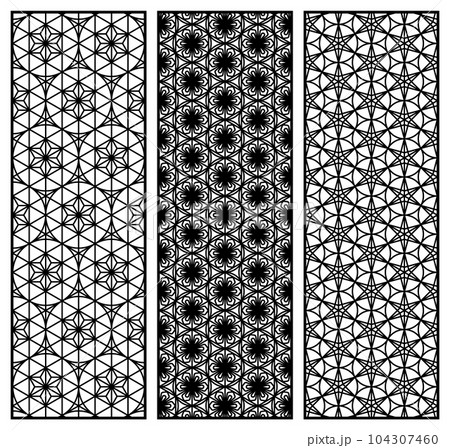 A Set Of Three Templates In The Japanese Kumikoのイラスト素材 [104307460 