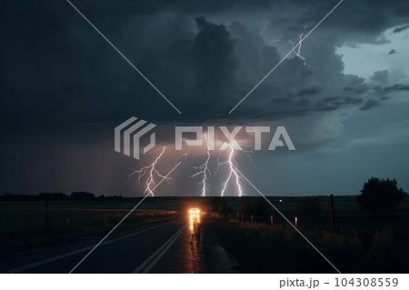 A panoramic view of a vast open field with a...のイラスト素材 [104308559] - PIXTA