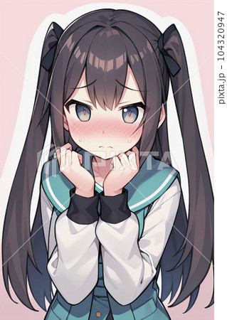 恥ずかしがる表情 [AI生成画像]のイラスト素材 [104320947] - PIXTA