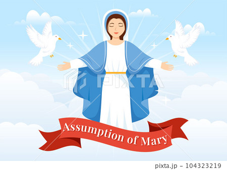 Assumption of Mary Vector Illustration with...のイラスト素材 [104323219] - PIXTA