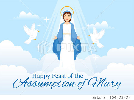 Assumption of Mary Vector Illustration with...のイラスト素材 [104323222] - PIXTA
