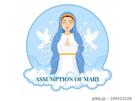 Assumption of Mary Vector Illustration with...のイラスト素材 [104323226] - PIXTA