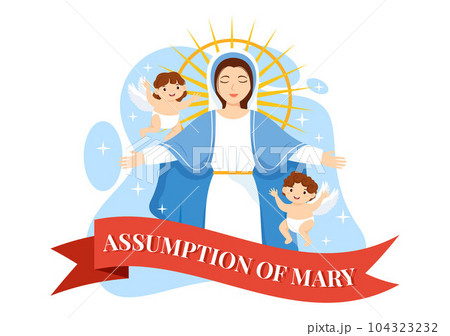 Assumption of Mary Vector Illustration with...のイラスト素材 [104323232] - PIXTA