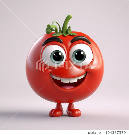 Cute Tomato Happy Cartoon Characterのイラスト素材 [104327579] - PIXTA