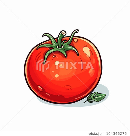 Tomato hand-drawn illustration. Tomato. Vector...のイラスト素材 [104346276 ...