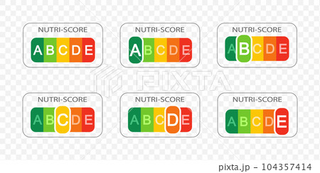 Collection of Nutri Score labels with gradation...のイラスト素材 [104357414] - PIXTA