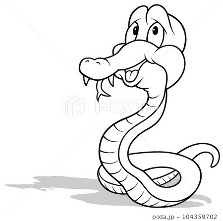 Drawing of a Smiling Upright Snakeのイラスト素材 [104359702] - PIXTA