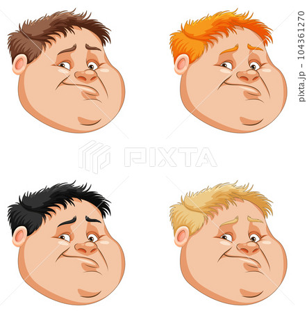 Face of fat boy cartoonのイラスト素材 [104361270] - PIXTA