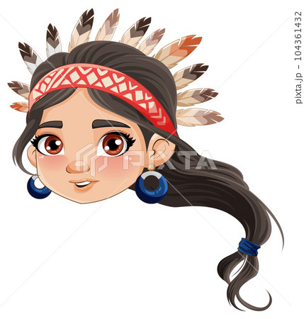 Cute Native American Cartoon