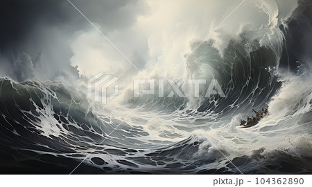 荒れた海、rough sea(generative ai)のイラスト素材 [104362890] - PIXTA