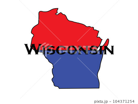 Politically split state of Wisconsin with half...のイラスト素材 [104371254 ...