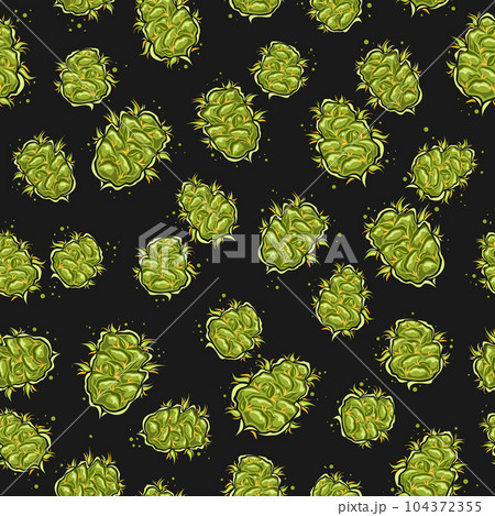 Vector Cannabis Bud Seamless Patternのイラスト素材 [104372355] - PIXTA