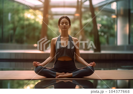 ヨガをする女性7 AI生成画像のイラスト素材 [104377668] - PIXTA