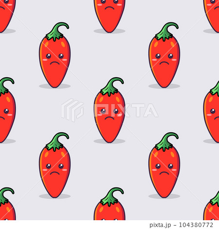 Vector Seamless Pattern with Cartoon Cute and...のイラスト素材 [104380772] - PIXTA