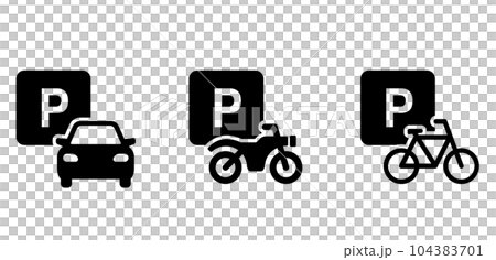 Road signs Car and motorcycle parking icon set - Stock Illustration ...