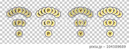 Money, coins, points, layout set - Stock Illustration [104389689] - PIXTA