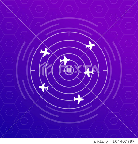 flight radar vector design with airplanesのイラスト素材 [104407597] - PIXTA