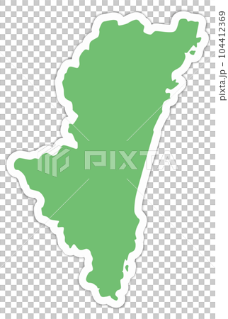 宮崎県の形のイラスト素材 [104412369] - PIXTA