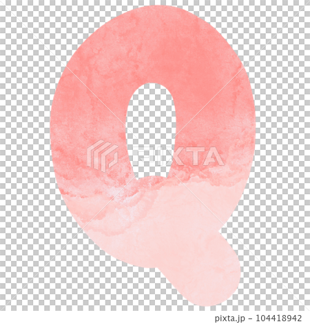 Letter Q hand drawn watercolor textureのイラスト素材 [104418942] - PIXTA