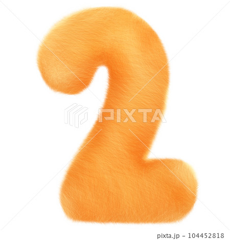 Orange fluffy numberic alphabet cute and funny...のイラスト素材 [104452818 ...
