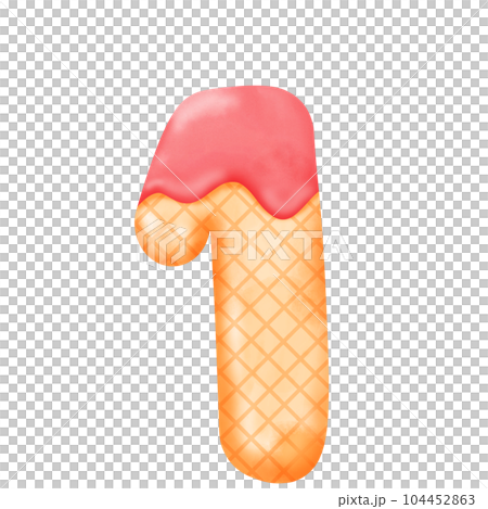 Numberic alphabet illustration watercolor ice...のイラスト素材 [104452863] - PIXTA