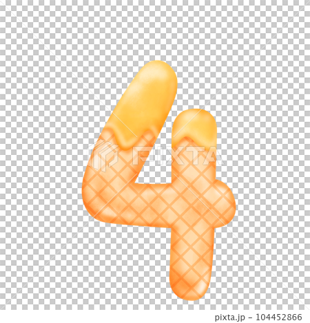 Numberic alphabet illustration watercolor ice...のイラスト素材 [104452866] - PIXTA