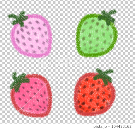 4 colorful strawberry crayons illustration... - Stock Illustration ...