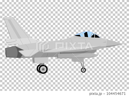 Side view of a fighter jet landing - Stock Illustration [104454671] - PIXTA