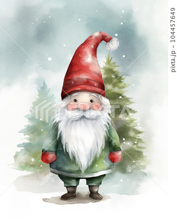 Watercolor illustration, cute Swedish...のイラスト素材 [104457649] - PIXTA