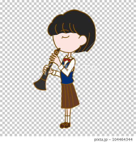 girl playing the clarinet - Stock Illustration [104464344] - PIXTA