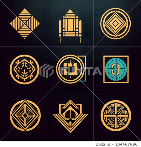 Geometric logo templates. AI generatedのイラスト素材 [104467696] - PIXTA