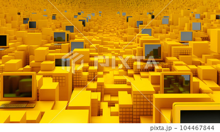 abstract 3d background made of old model...のイラスト素材 [104467844] - PIXTA