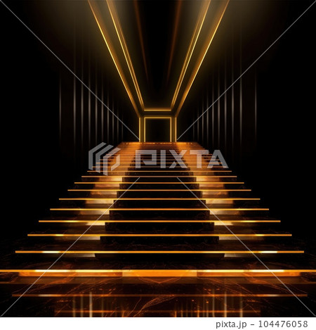 Gold background with stairsのイラスト素材 [104476058] - PIXTA