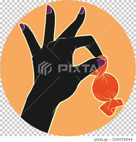 hand picking candy, hand holding sweets, trick... - Stock Illustration ...