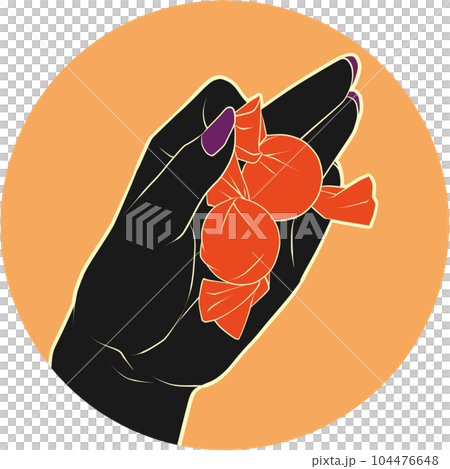 hand picking candy, hand holding sweets, trick... - Stock Illustration ...
